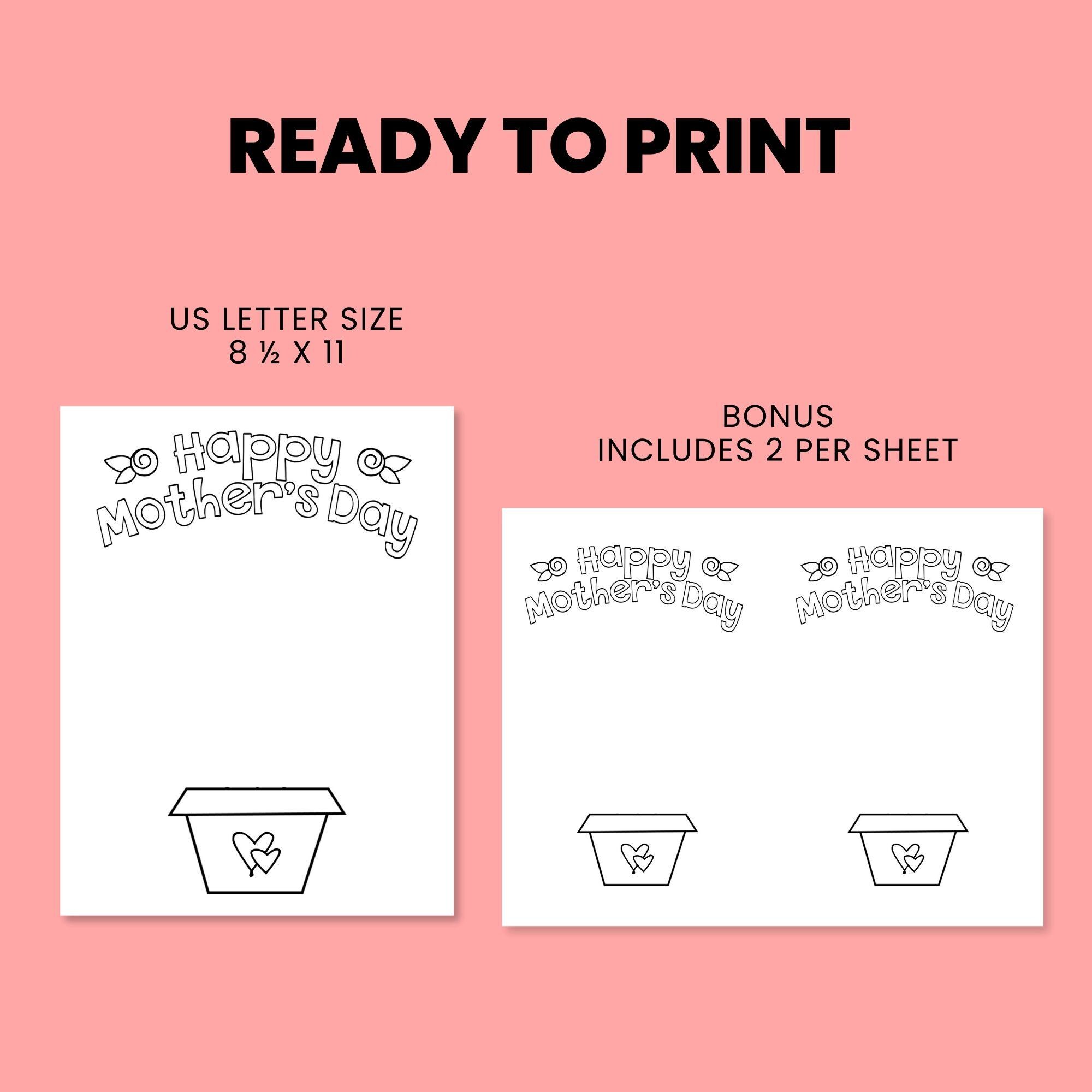 Mother’s Day Coloring Page for Kids | Cute Flower Pot Printable ...