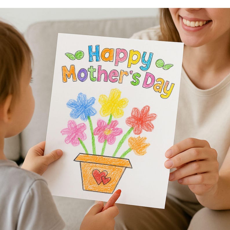 Mother's Day Flower Pot Coloring Page | Printable Kids Activity ...