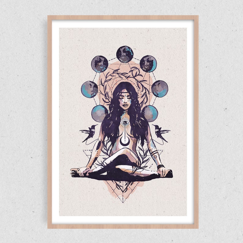 Aletheia goddess of Truth Wall Print: Mystical, Illustration, Celestial ...