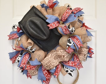 Lasso Western Christmas Wreath Cowboy Christmas Lariat - Etsy