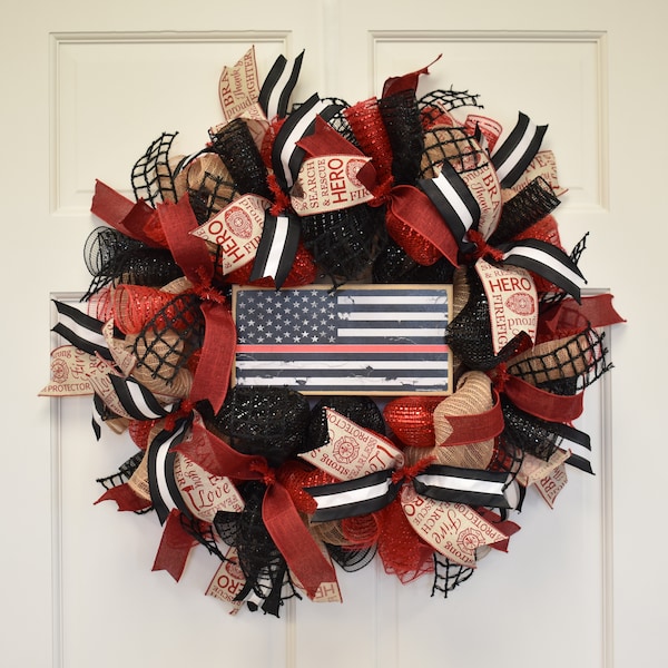 Firefighter Wreath - Etsy