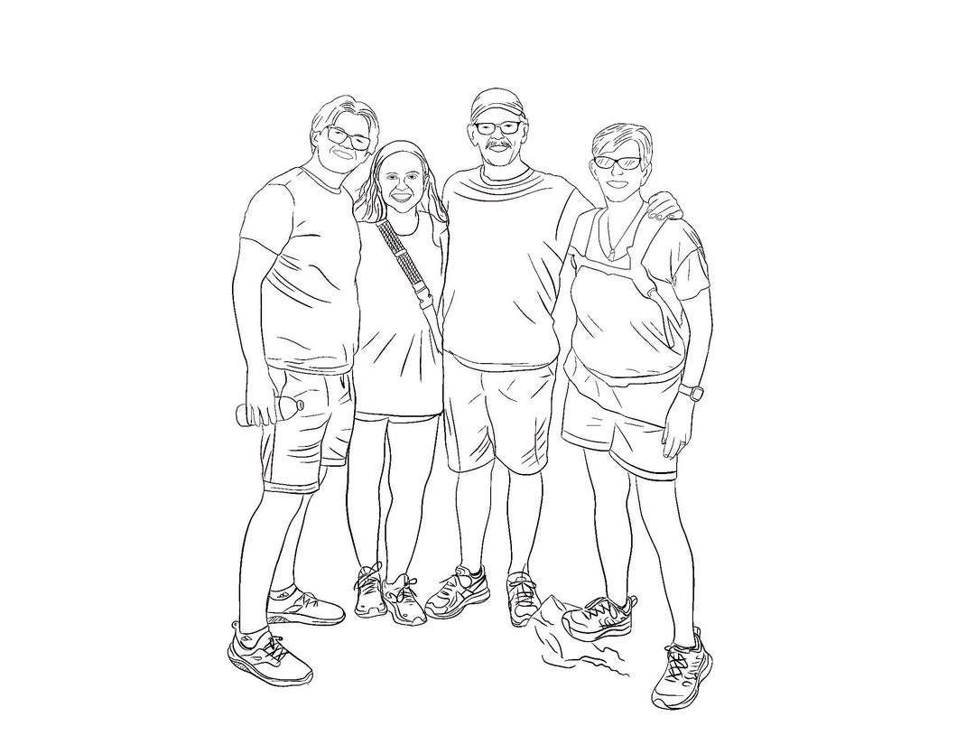 Custom Line Art Portrait, Digital Download - Etsy