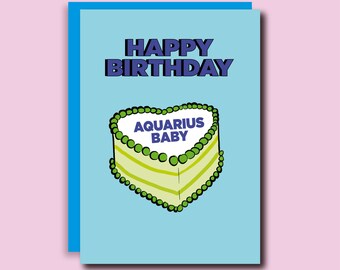 Aquarius Birthday Card Personalized, for Her, Aquarius Sun Astrology ...