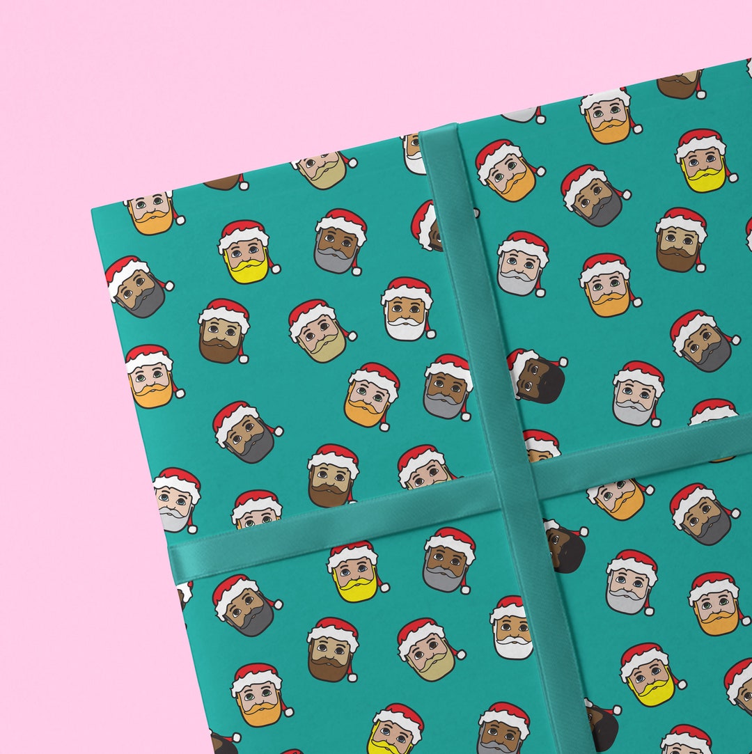 Santa Claus Christmas Wrapping Paper Xmas Giftwrap Santas - Etsy