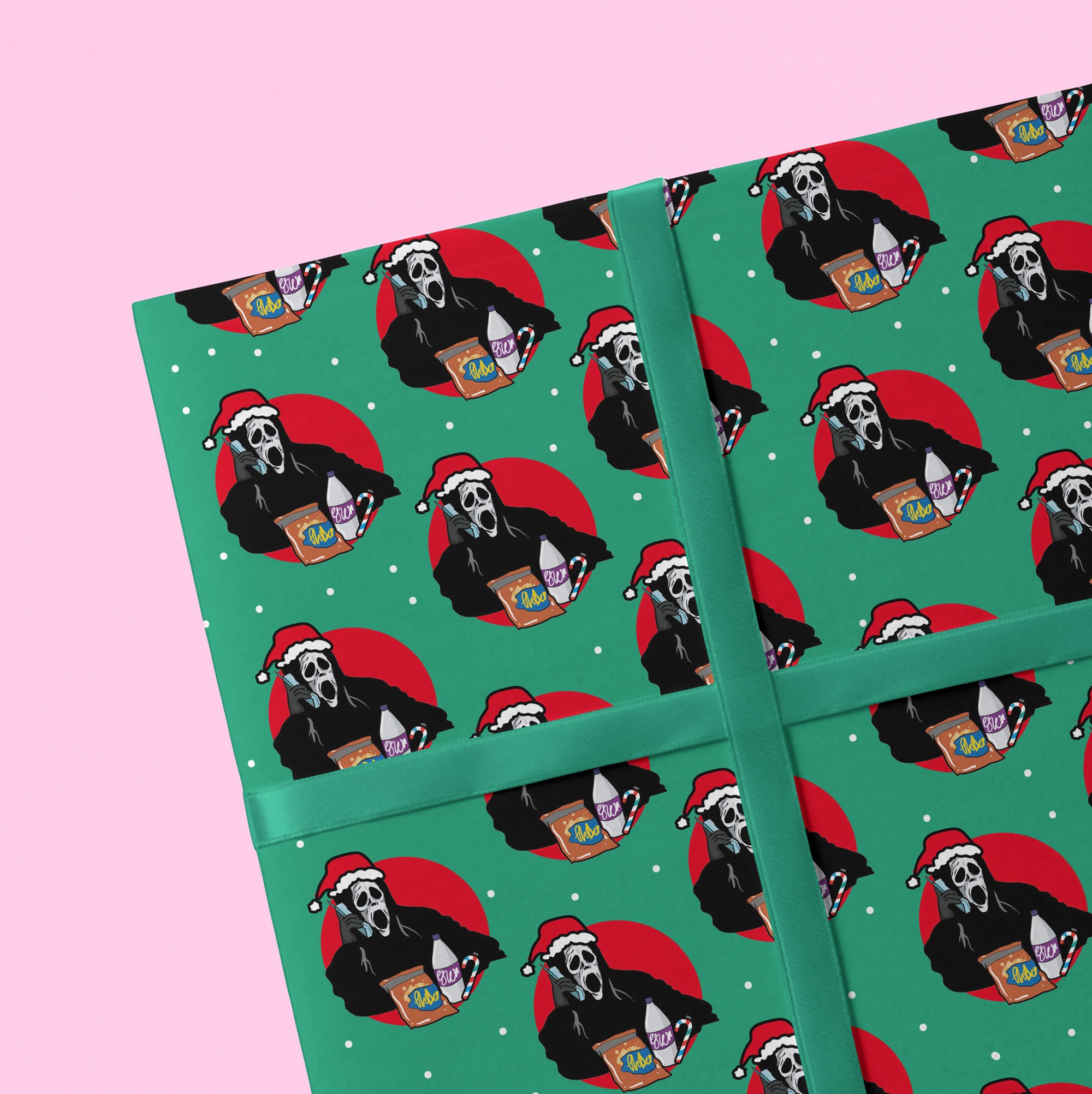 Ghost Face Scream Christmas Wrapping Paper, Ghostface Wrapping Paper ...