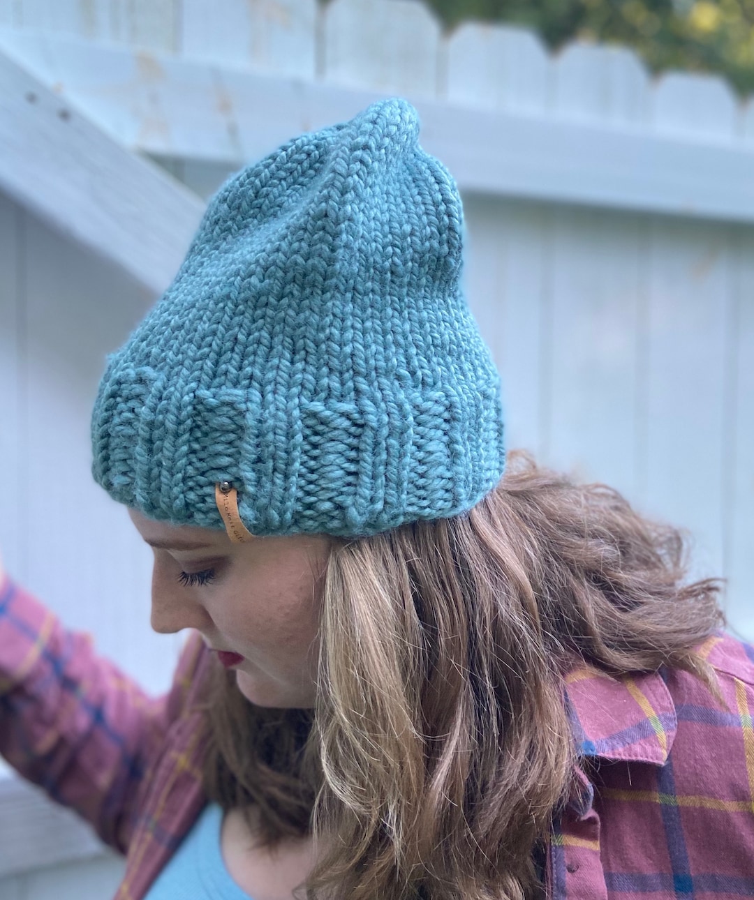 Light Blue Knit Beanie With Sparkle Yarn - Etsy