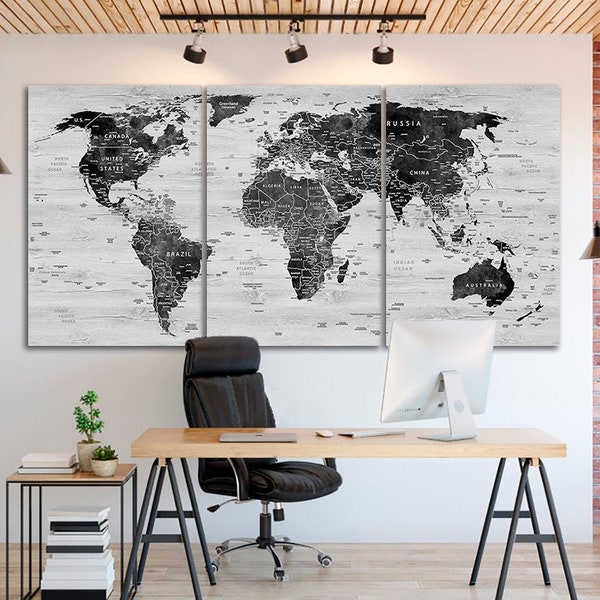 Canvas World Map - Etsy