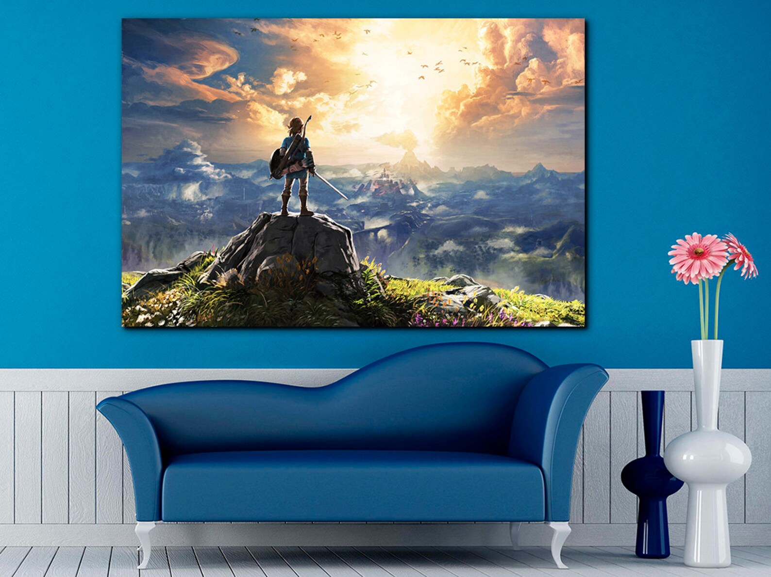 The Legend of Zelda toile Zelda décor Jeu art mural Jeu art - Etsy France