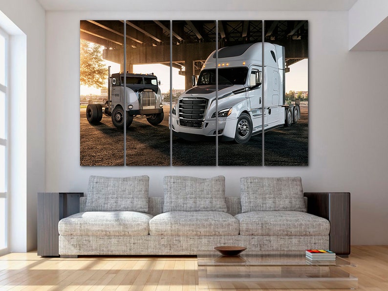 Freightliner canvas Truck decor Muscle car wall art Truck car | Etsy
