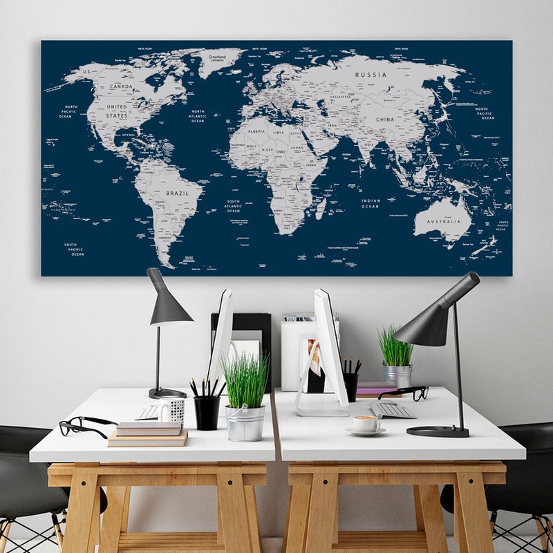 Canvas World Map - Etsy