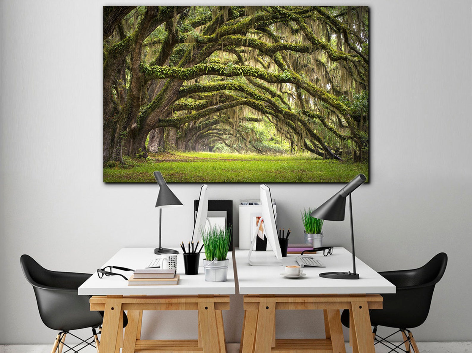 Big Oak Canvas Forest Wall Art Nature Canvas Live Oak Tree - Etsy