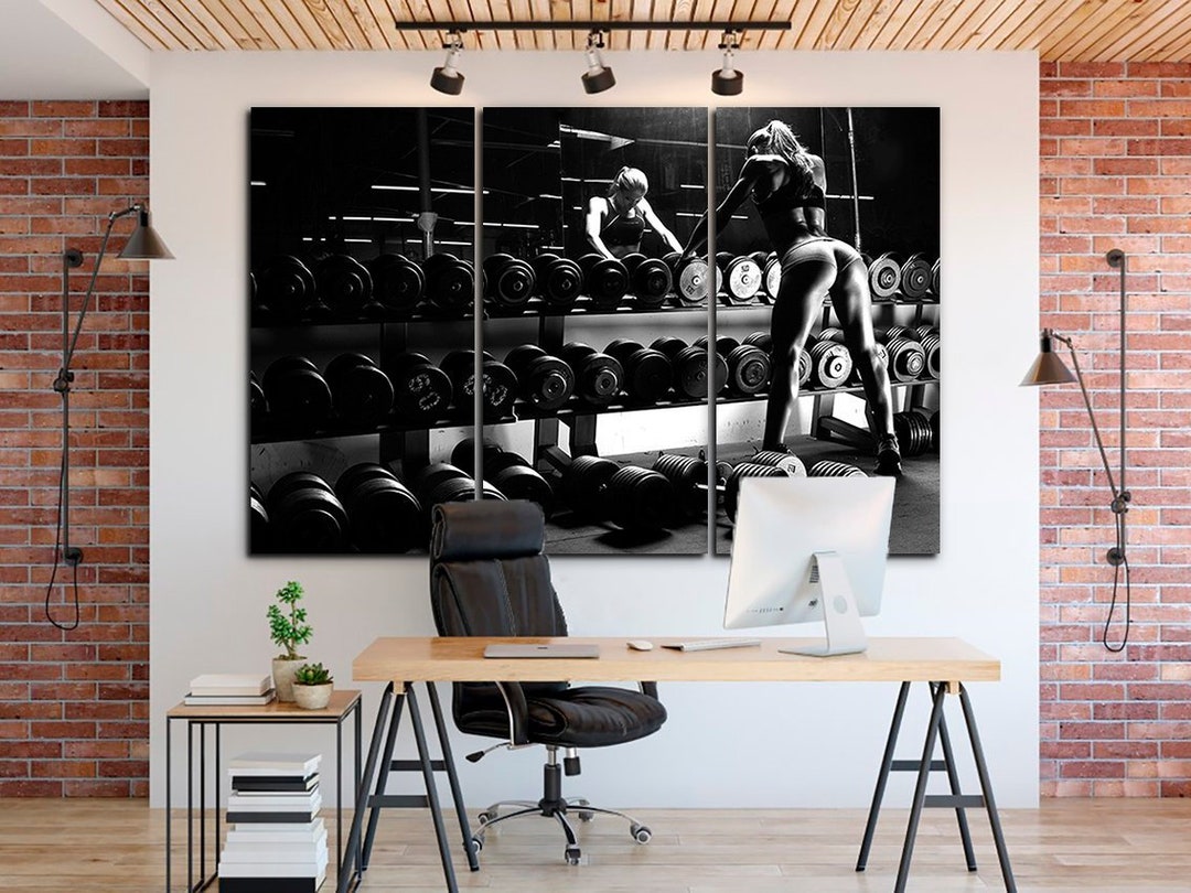 Gym Canvas Sport Print Motivational Wall Art Inspiration Decor Playroom ...