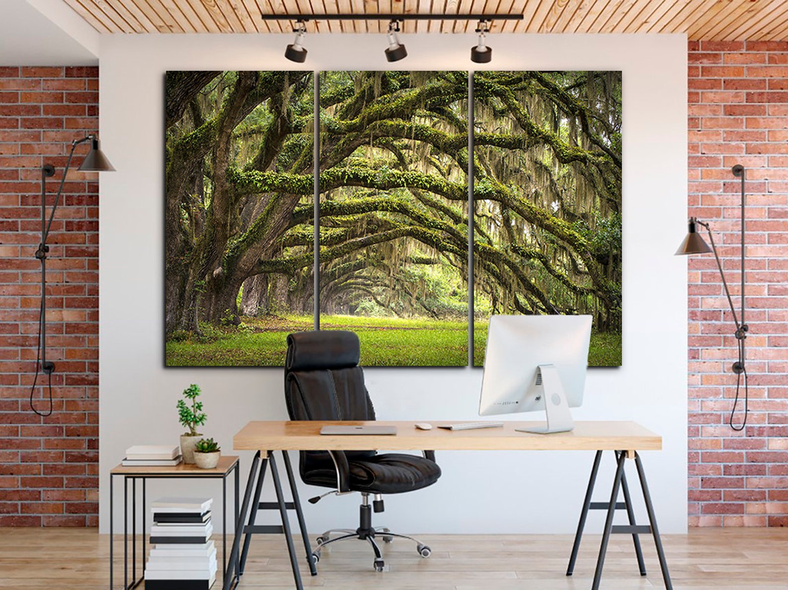 Big Oak Canvas Forest Wall Art Nature Canvas Live Oak Tree - Etsy