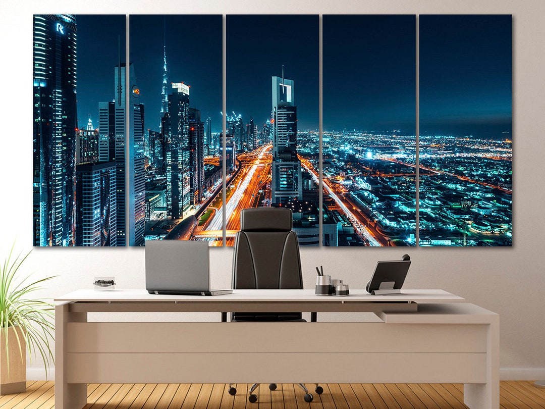 Dubai Canvas Street Map Print Dubai Wall Art UAE Art Decor United Arab ...
