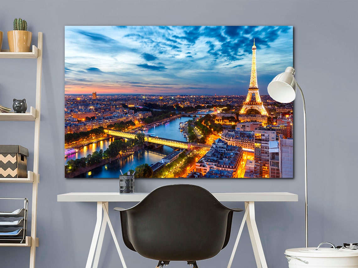 Paris Canvas Eiffel Tower Print Paris Wall Art Europe Art - Etsy