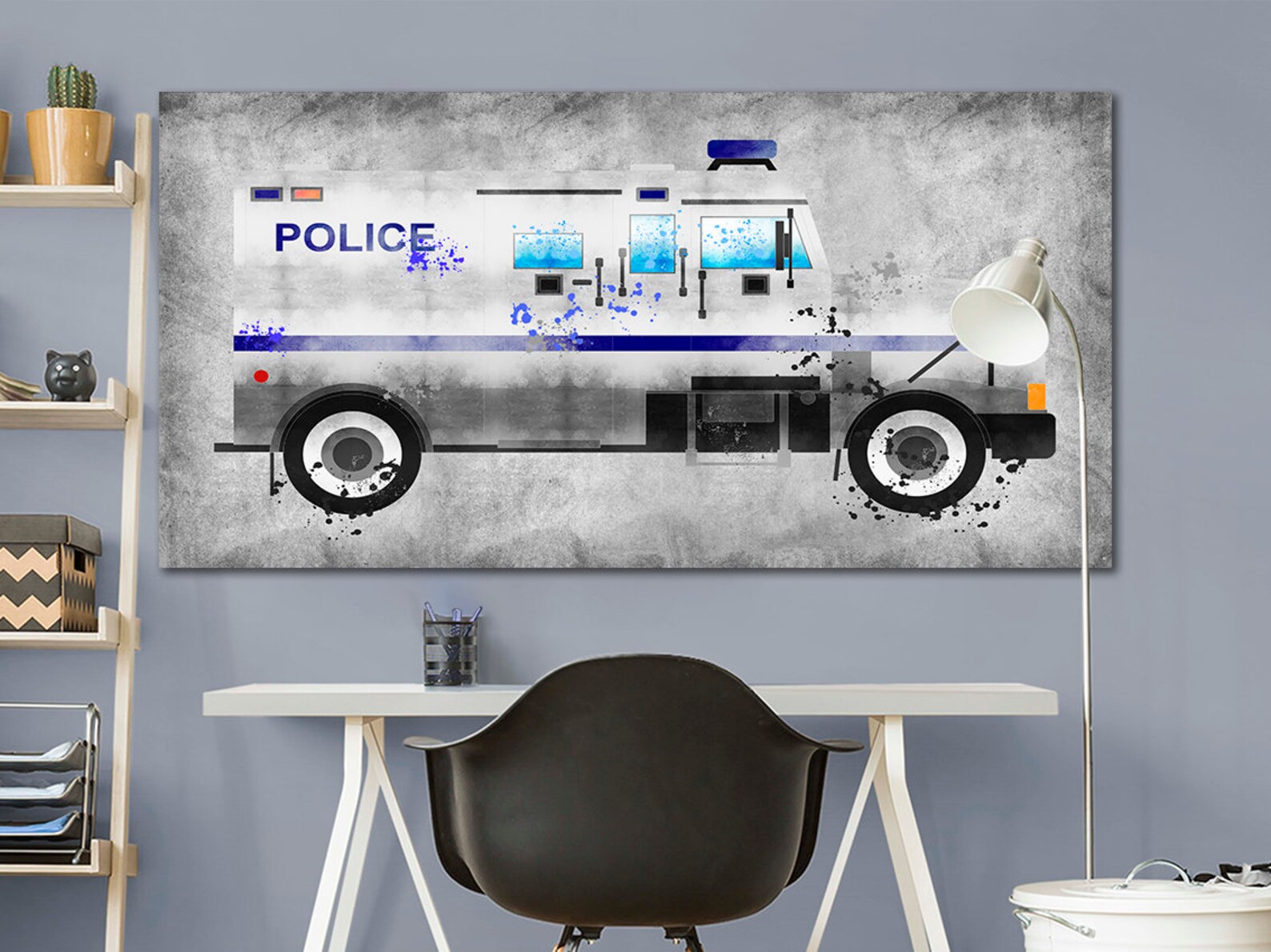 Armored Police Car Canvas Print: Kids Room Decor - Etsy