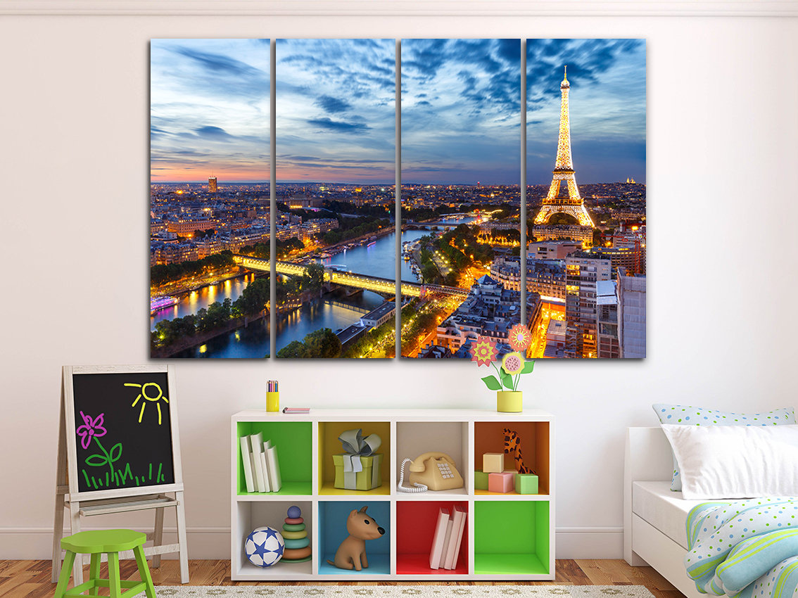 Paris canvas Eiffel tower print Paris wall art Europe art | Etsy