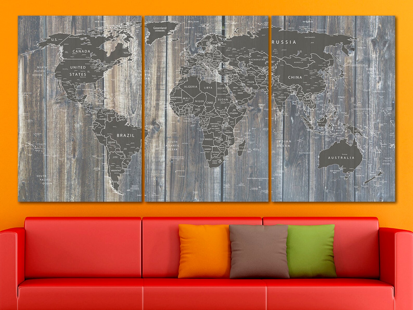 World Map Canvas World Map Decor Large World Map Travel Art | Etsy