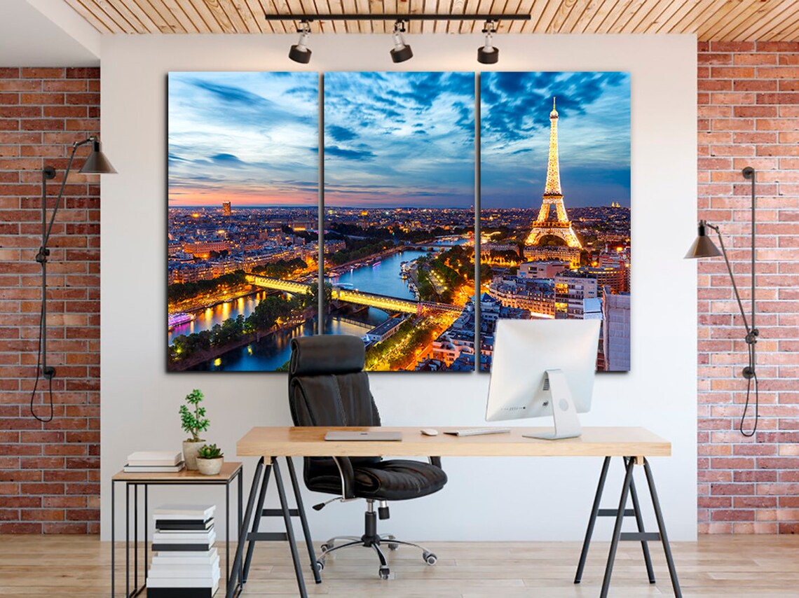 Paris Canvas Eiffel Tower Print Paris Wall Art Europe Art - Etsy