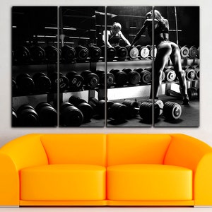 Gym Canvas Sport Print Motivational Wall Art Inspiration Decor Playroom ...