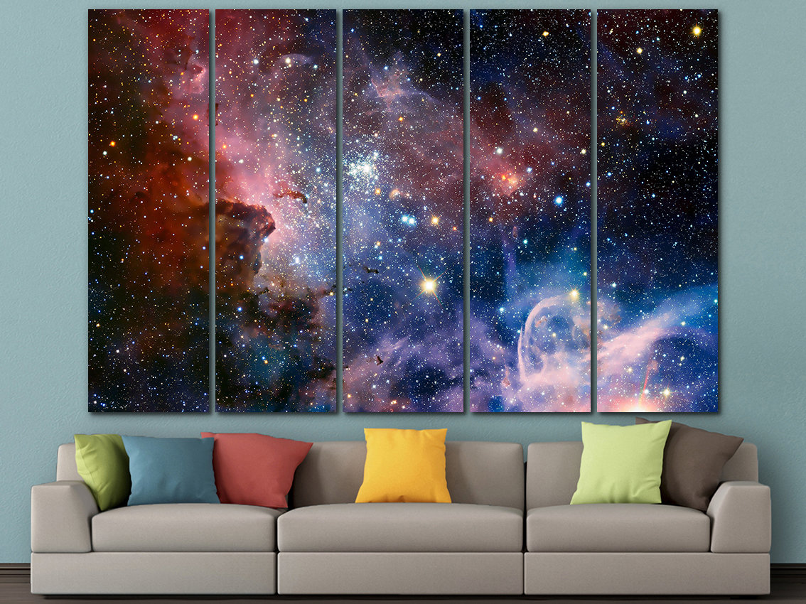 Galaxy canvas Space decor Space wall art Night sky art Galaxy | Etsy