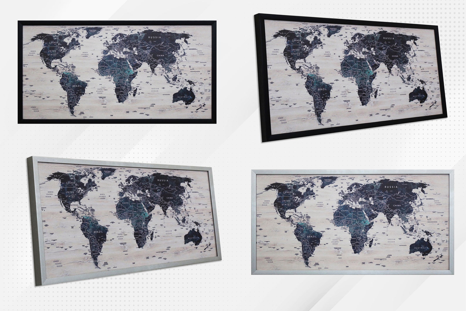 Alphabet World Map Canvas Kids World Map Deco Large World Map - Etsy