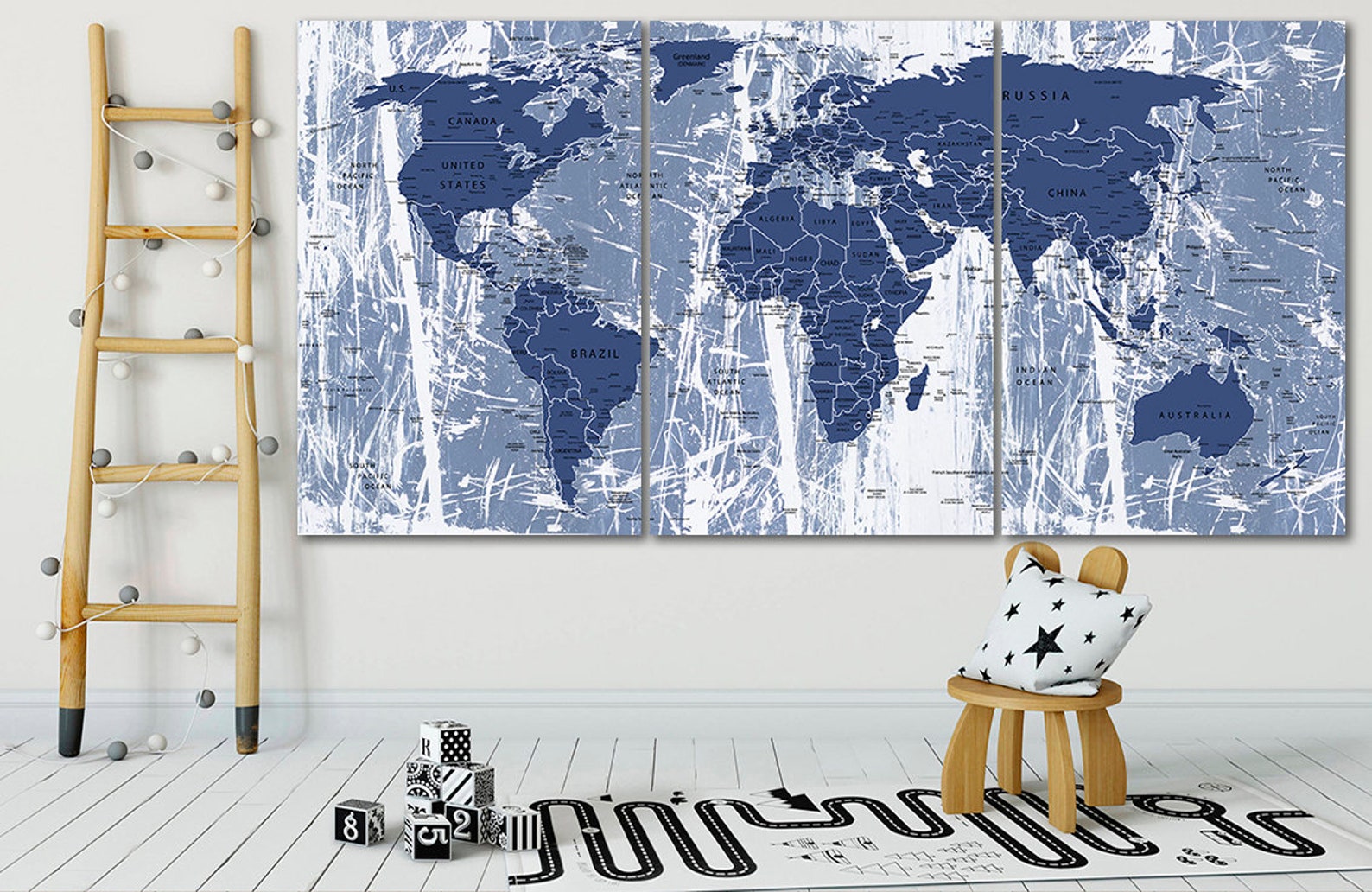 World Map Canvas World Map Decor Large World Map Travel Art - Etsy