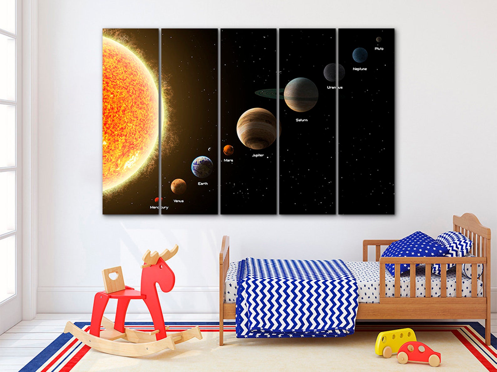 Solar system canvas Solar decor Space wall art Educational art | Etsy