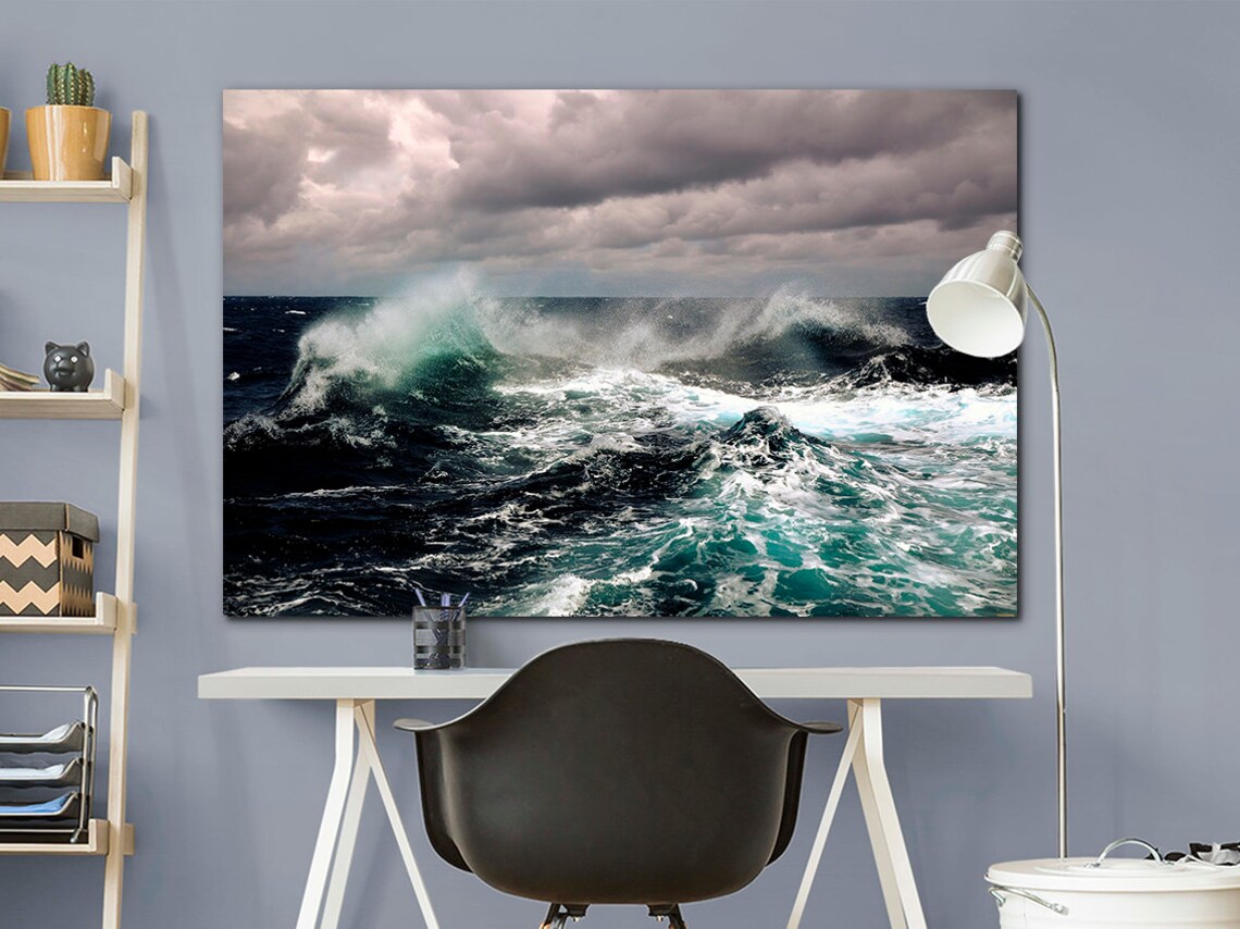 Storm Canvas Ocean Wall Art Sea Canvas Landscape Print Ocean | Etsy