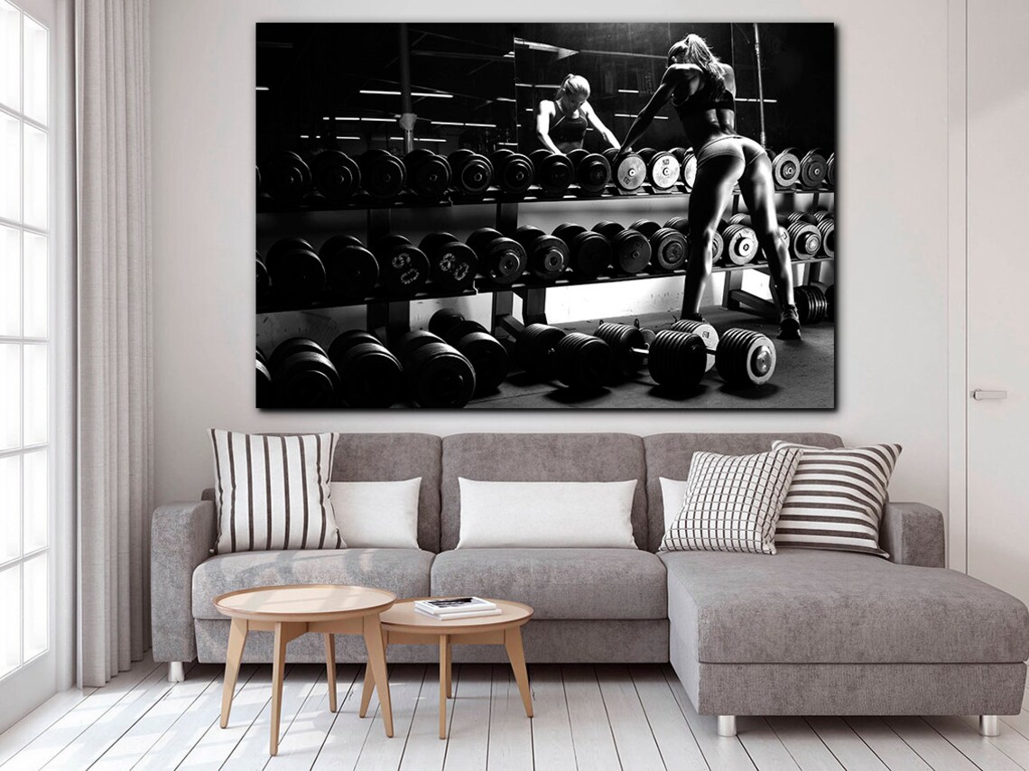 Gym Canvas Sport Print Motivational Wall Art Sport Art Decor | Etsy