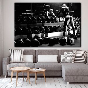 Gym Canvas Sport Print Motivational Wall Art Inspiration Decor Playroom ...