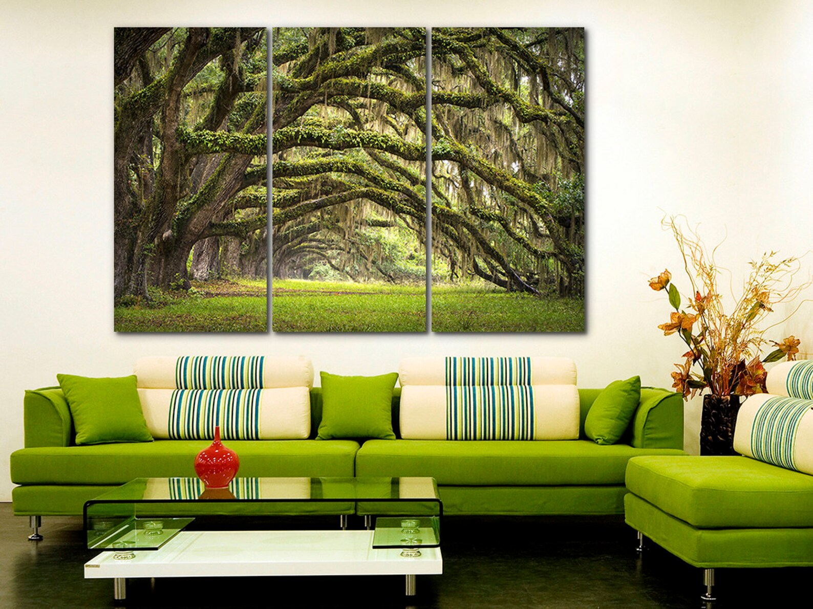 Big Oak Canvas Forest Wall Art Nature Canvas Live Oak Tree - Etsy