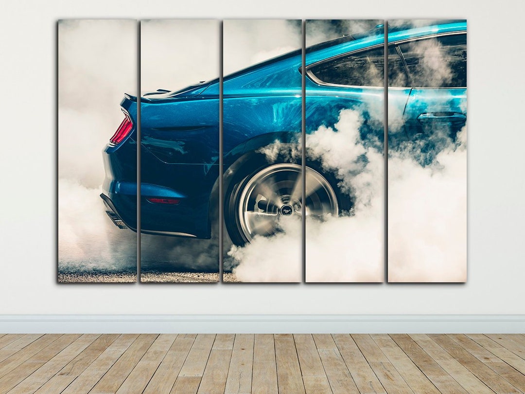 Ford Mustang Framed Canvas Sports Car Print Mustang Poster Car Wall Art ...