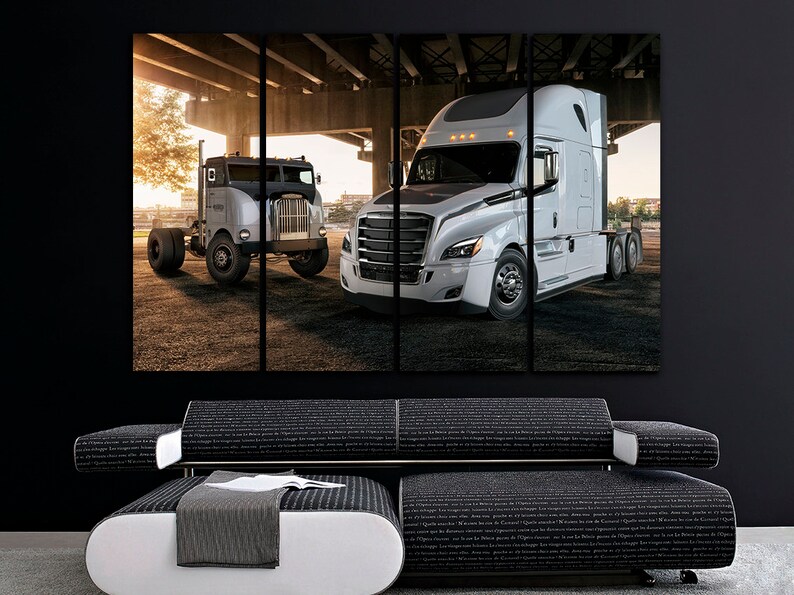 Freightliner canvas Truck decor Muscle car wall art Truck car | Etsy