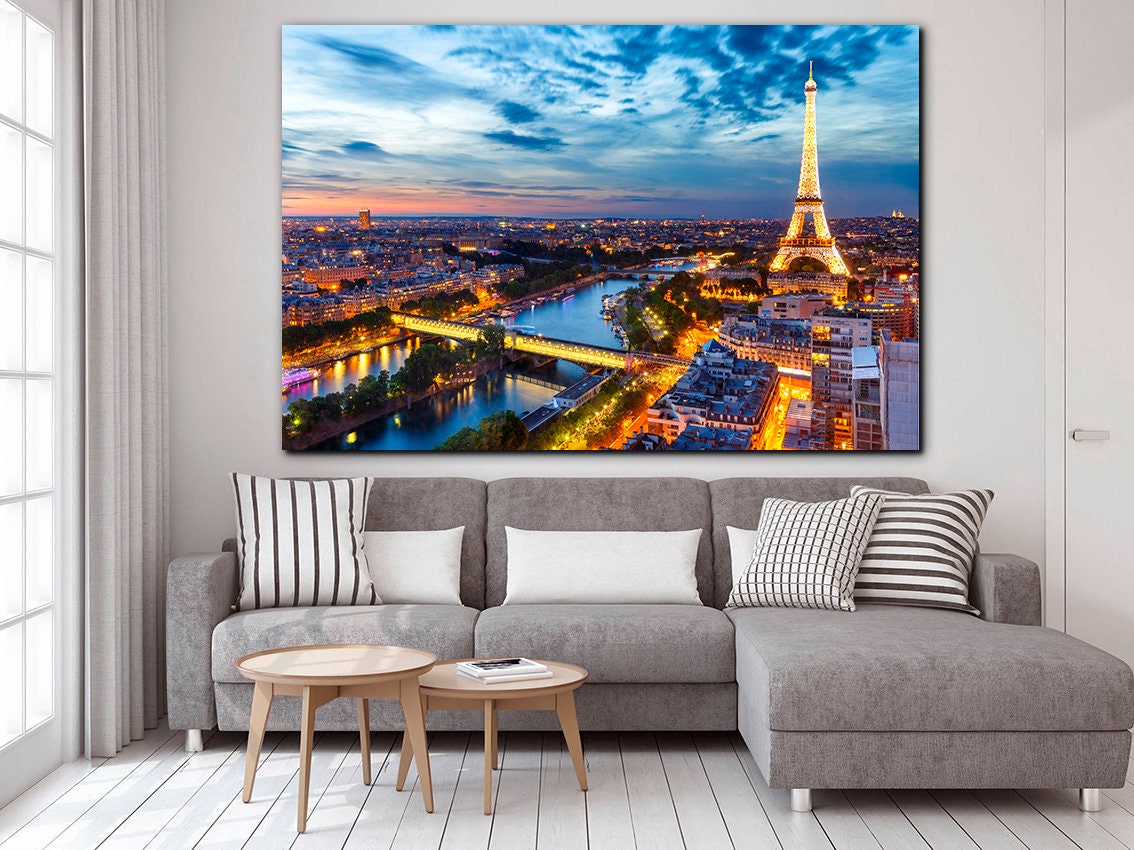 Paris canvas Eiffel tower print Paris wall art Europe art | Etsy