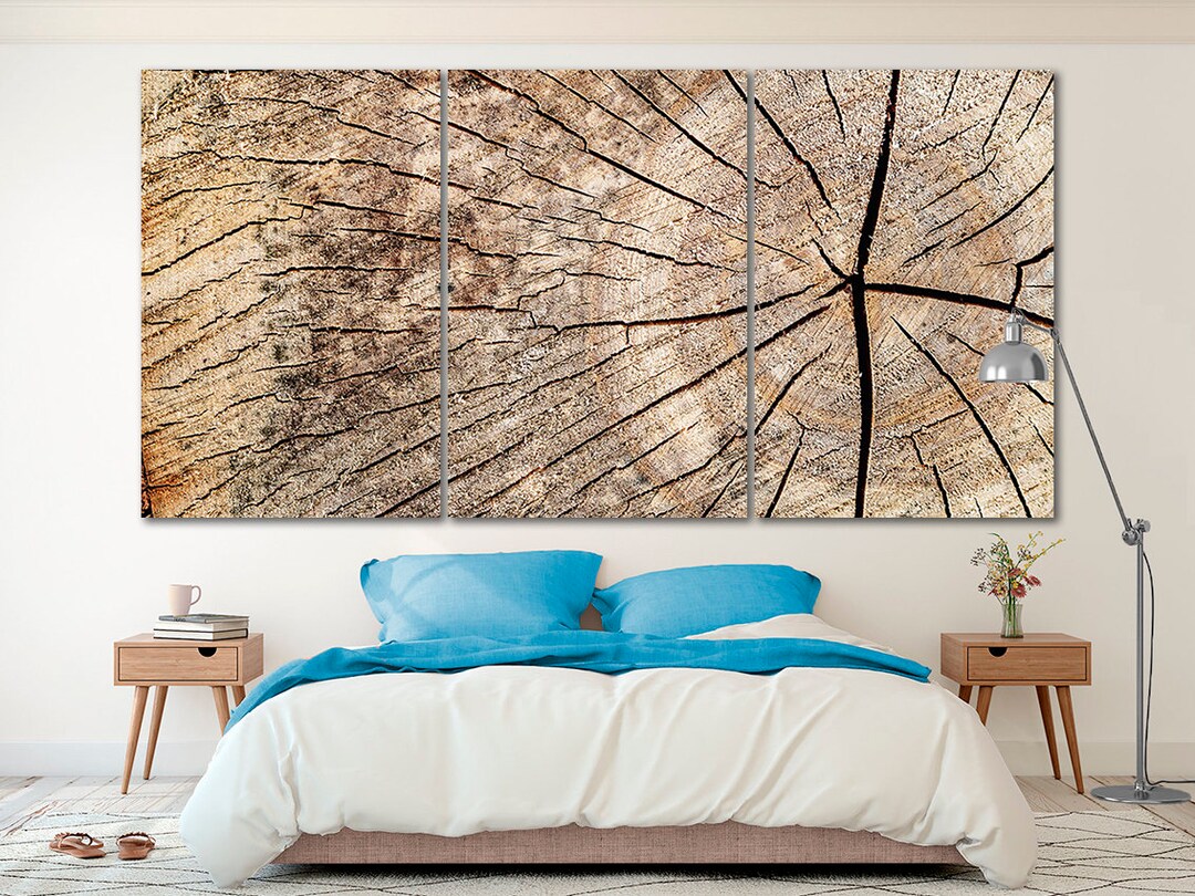 Wood Texture Canvas Wood Rings Wall Art Scandinavian Poster Stump Print ...