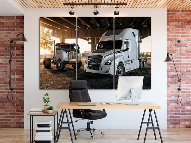 Freightliner canvas Truck decor Muscle car wall art Truck car | Etsy