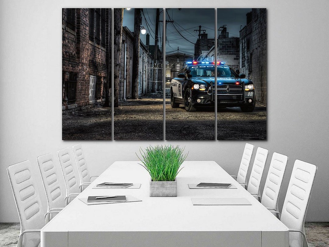 Police Patrol Canvas Police Car Secor Muscle Car Wall Art Police Car ...