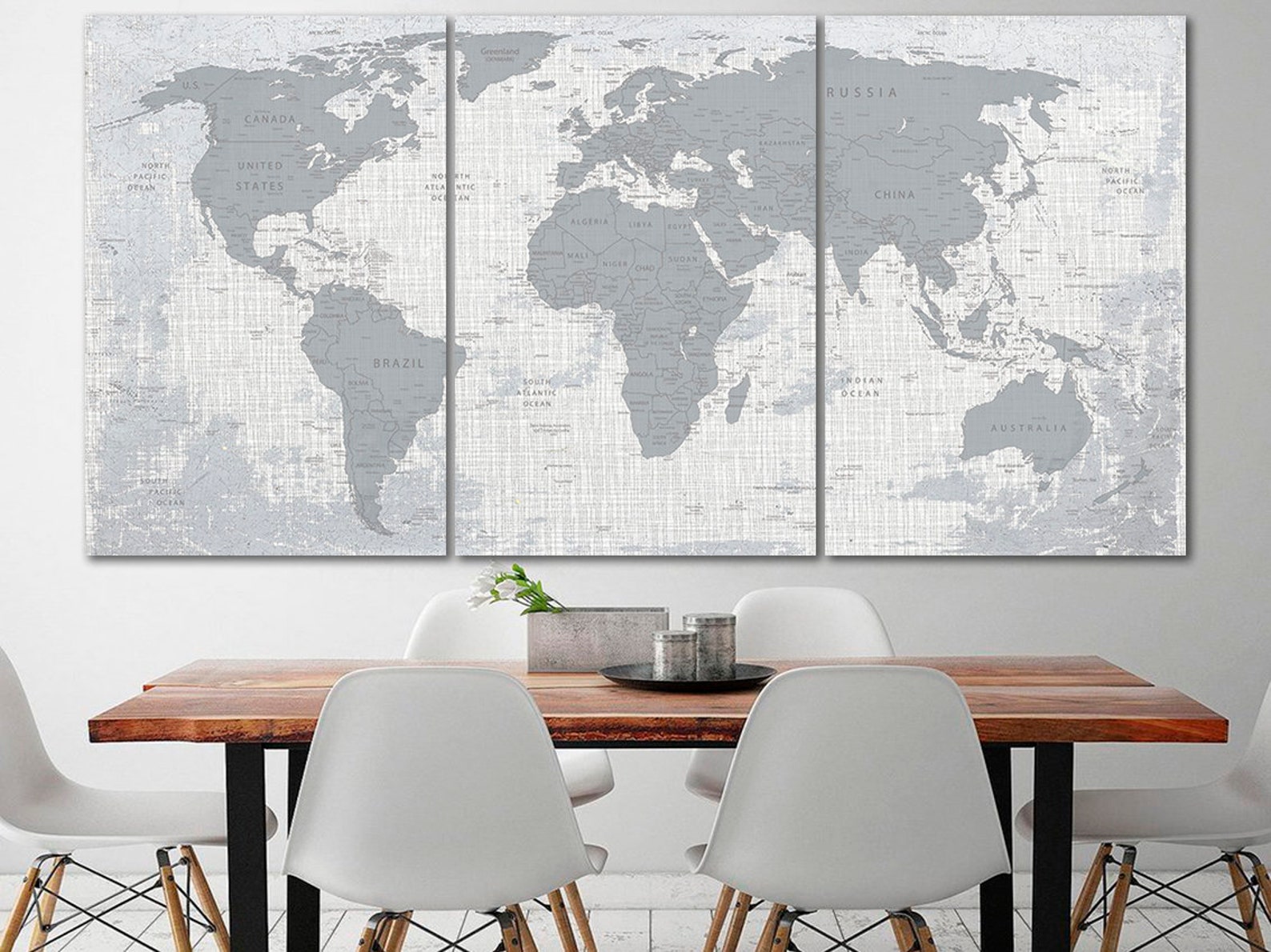 World Map Canvas Large World Map World Map Decor Travel Art | Etsy