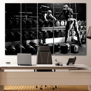Gym Canvas Sport Print Motivational Wall Art Inspiration Decor Playroom ...