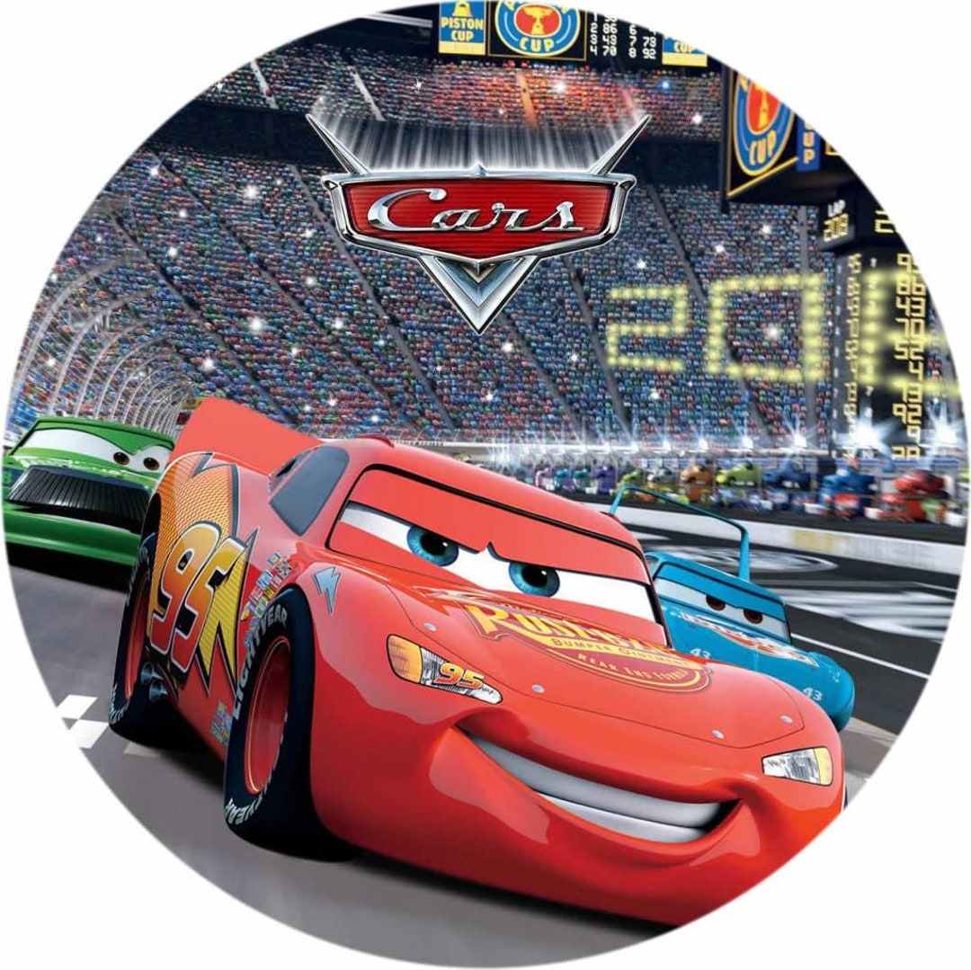 The Cars Round Cake Topper - Etsy