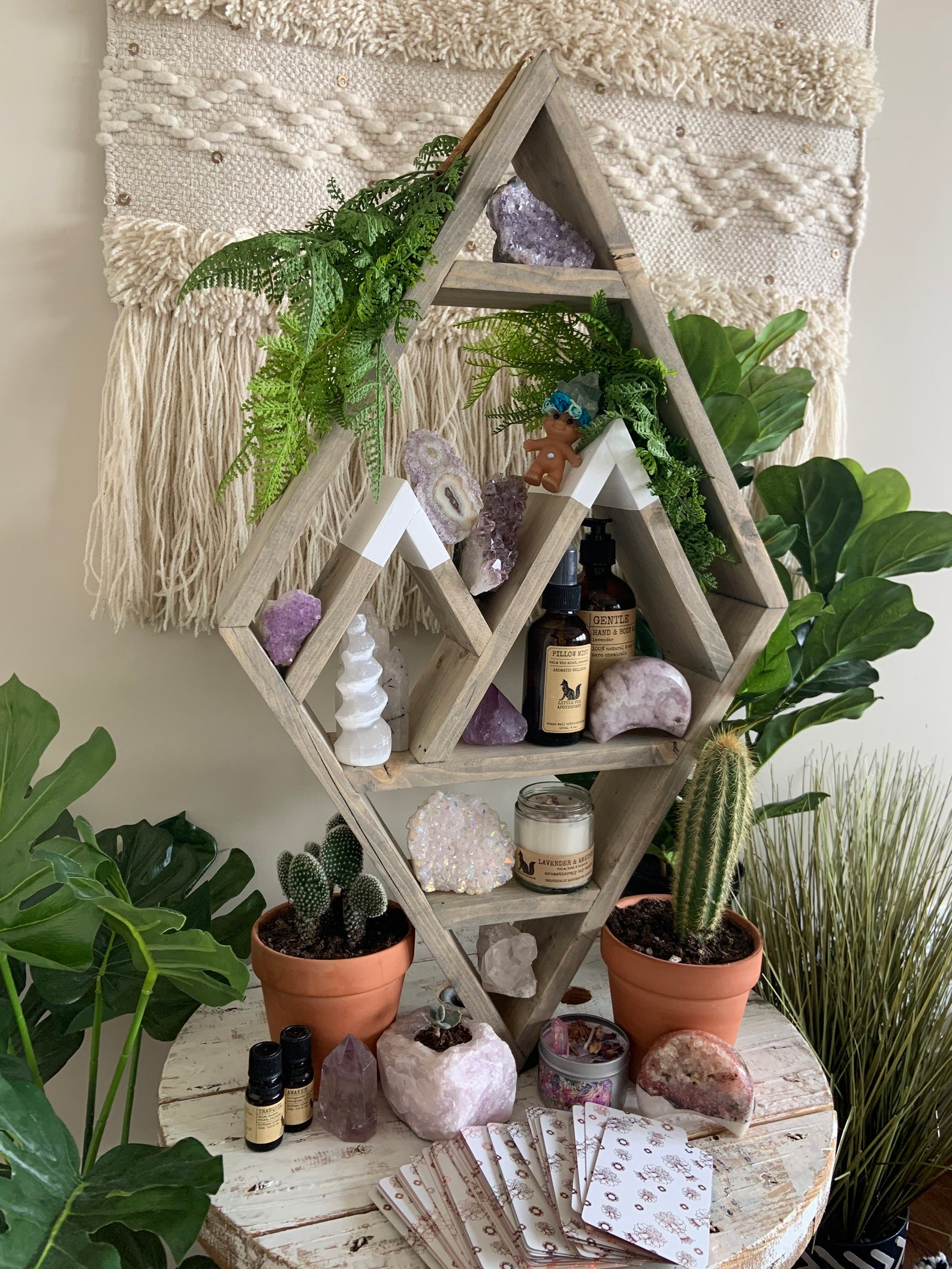 Triangle Shelf Mountain Shelf Diamond Shelf Crystal Shelf | Etsy