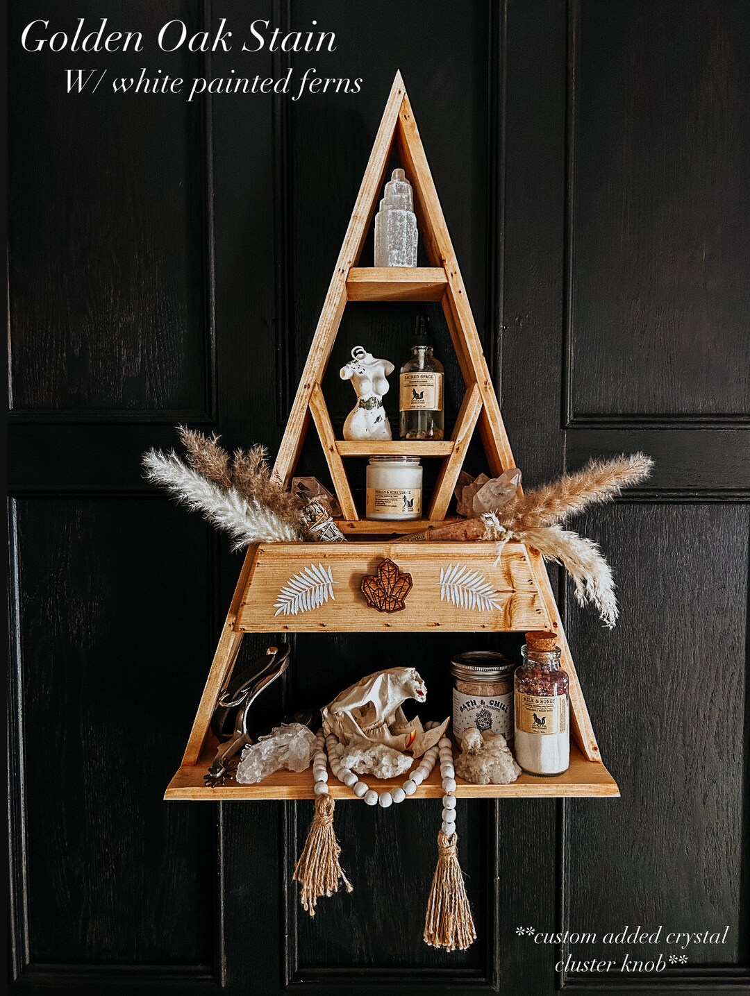 Triangle Shelf, Floating Shelf, Moon Phases, Moon Shelf, Witch Decor ...