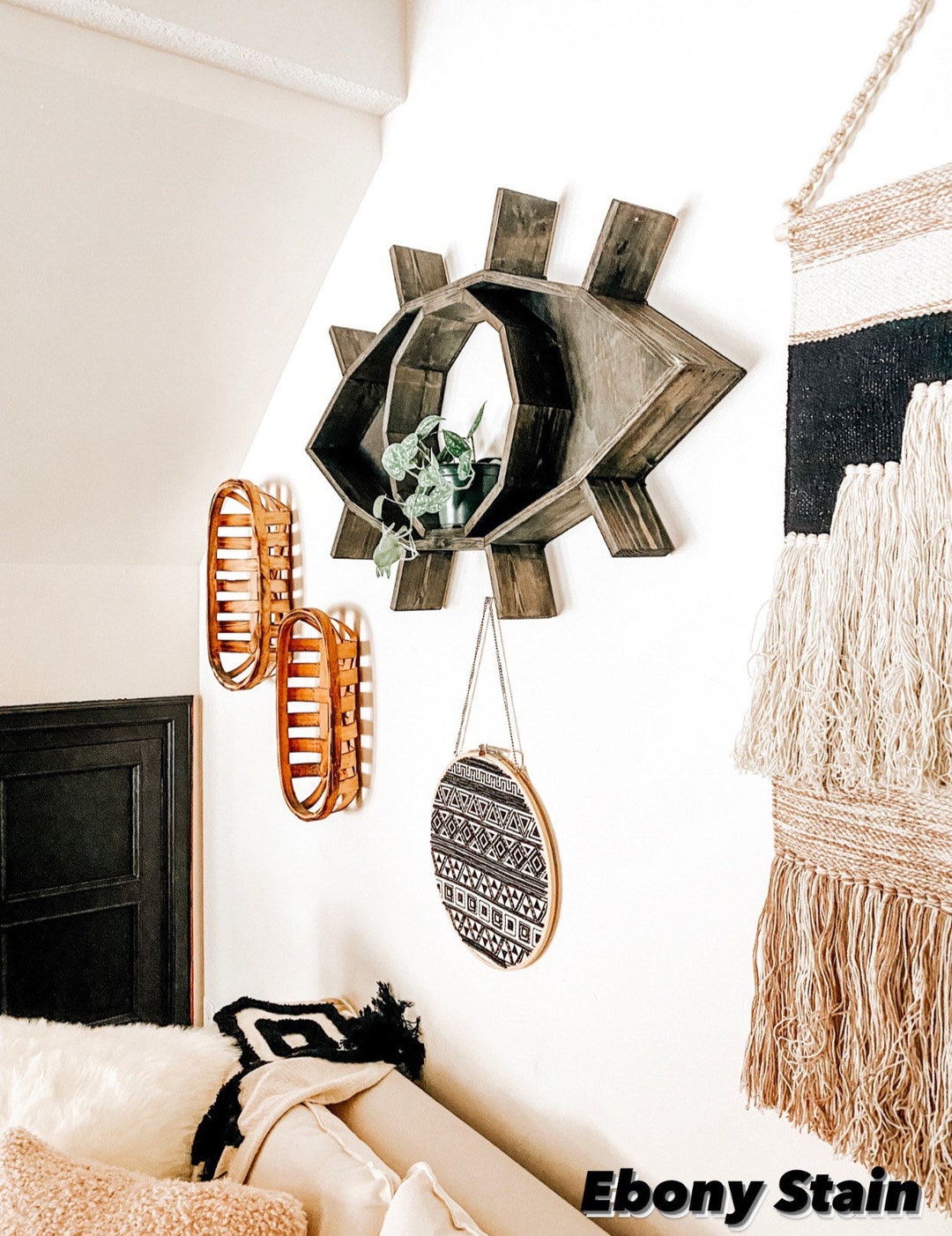 Evil Eye Shelf, Triangle Shelf, Altar, Shelf, Crystal Shelf, Essential ...