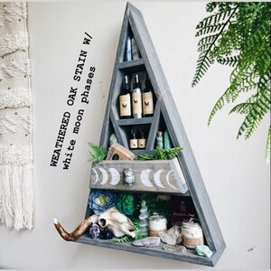 Triangle Shelf, Floating Shelf, Moon Phases, Moon Shelf, Witch Decor ...