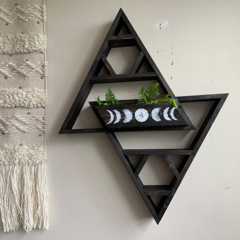 Triangle Shelf Moon Shelf Floating Shelf Essential Oils - Etsy