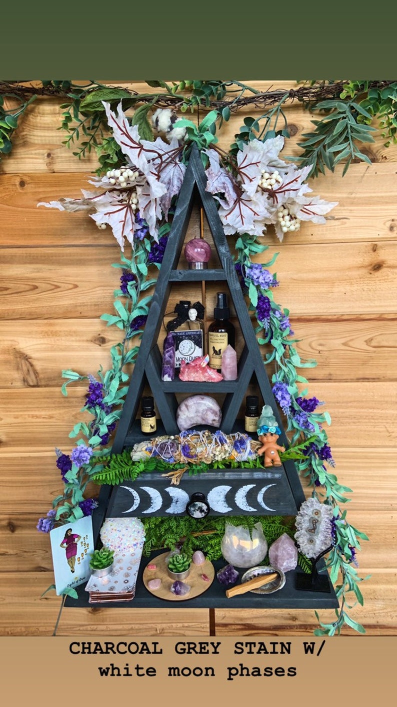 Triangle Shelf Floating Shelf Moon Phases Moon Shelf Witch - Etsy