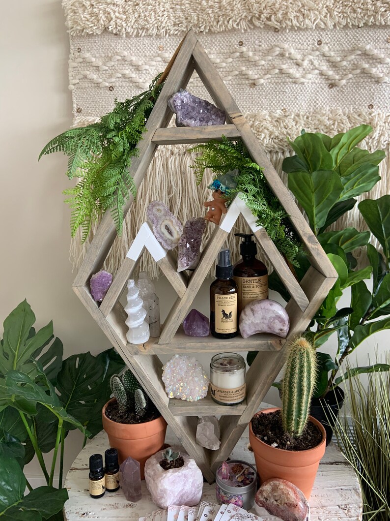 Triangle Shelf Mountain Shelf Diamond Shelf Crystal Shelf | Etsy