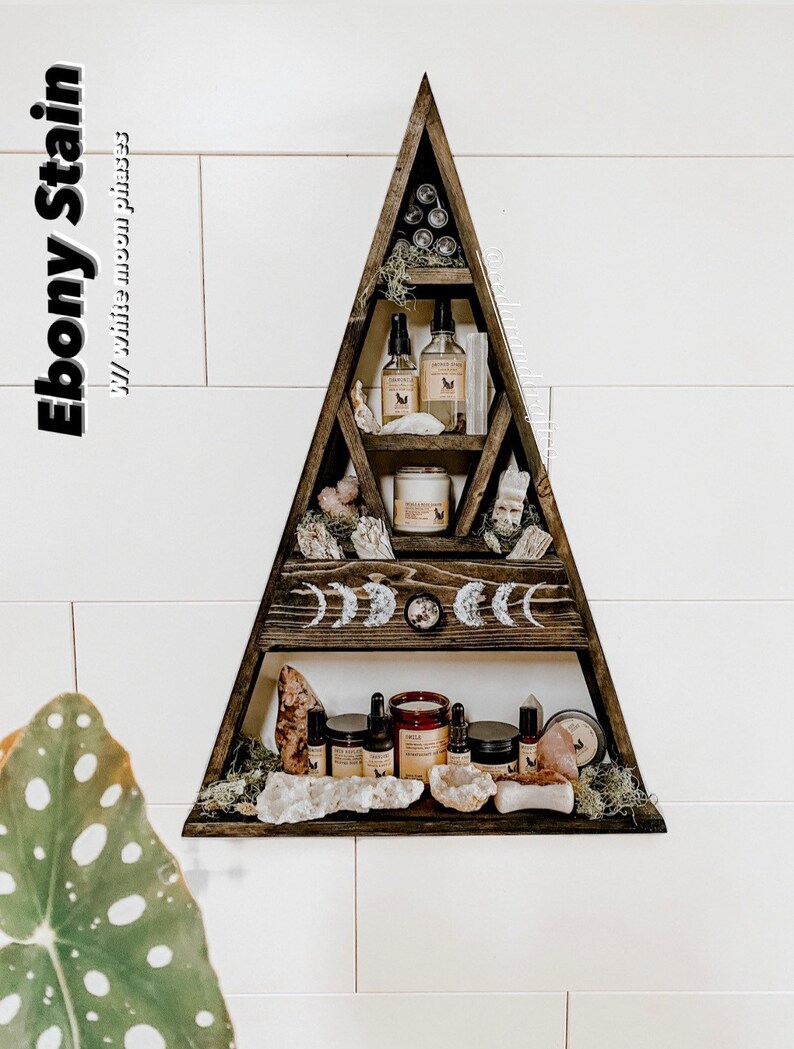 Triangle Shelf Floating Shelf Moon Phases Moon Shelf Witch - Etsy