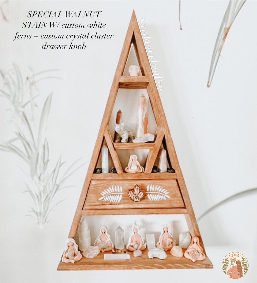 Triangle Shelf Floating Shelf Moon Phases Moon Shelf Witch - Etsy